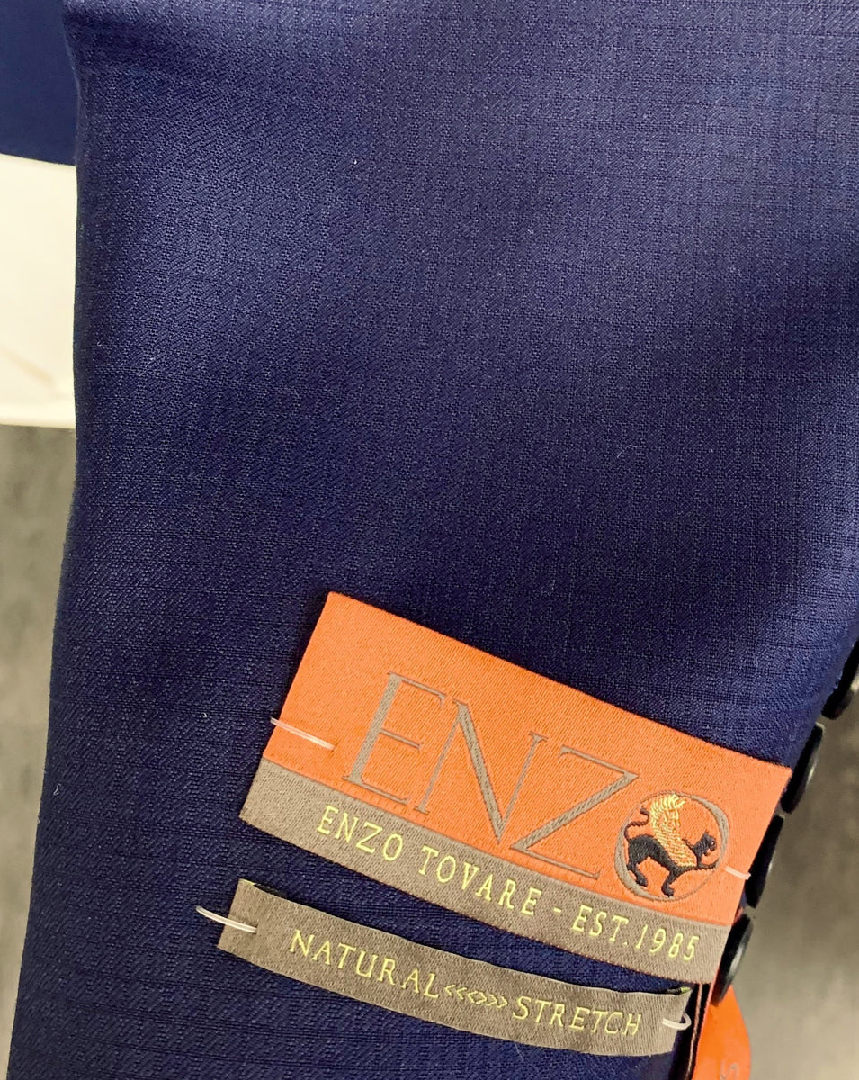 Enzo Super 150 Wool Suit- 84506-2 (Navy Tonal Check) – Giovanni's Fine ...